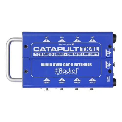 Radial Catapult TX4L - 4-Channel Cat 5 Audio Snake Transmitter w/ Line ...
